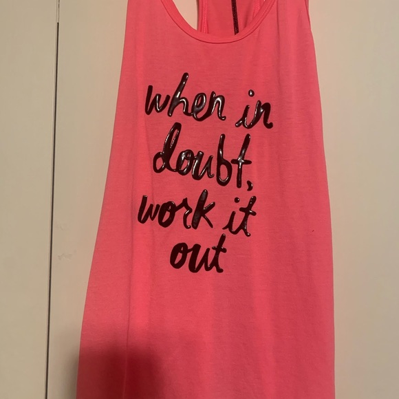 Tops | Hot Pink Razorback Tank Top With Black Trim Snd Cute Saying ...
